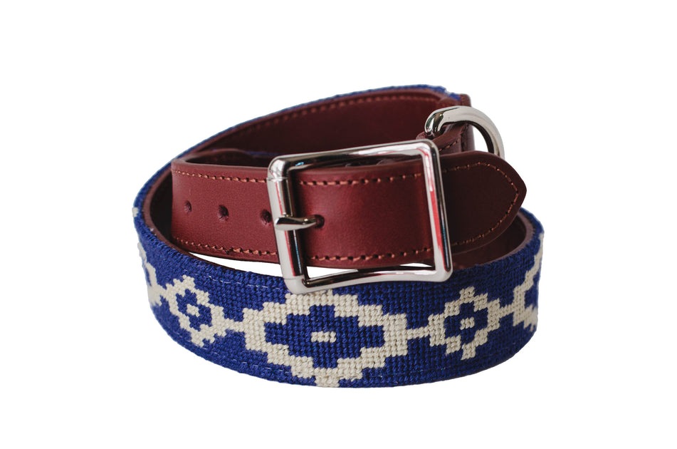 Blue Gaucho Needlepoint Dog Collar – Asher Riley