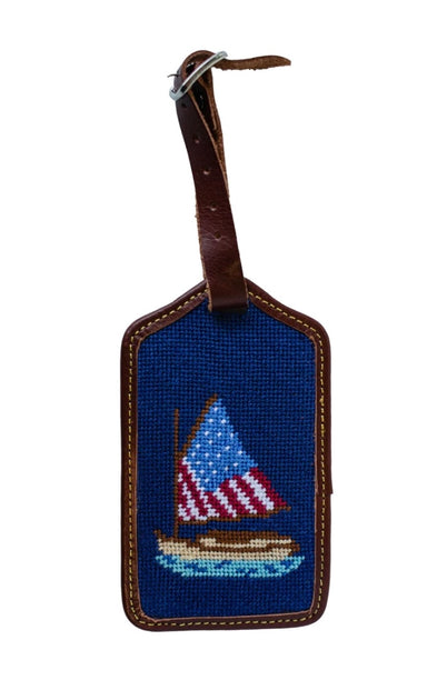 American Flag Sailboat Needlepoint Luggage Tag – Asher Riley