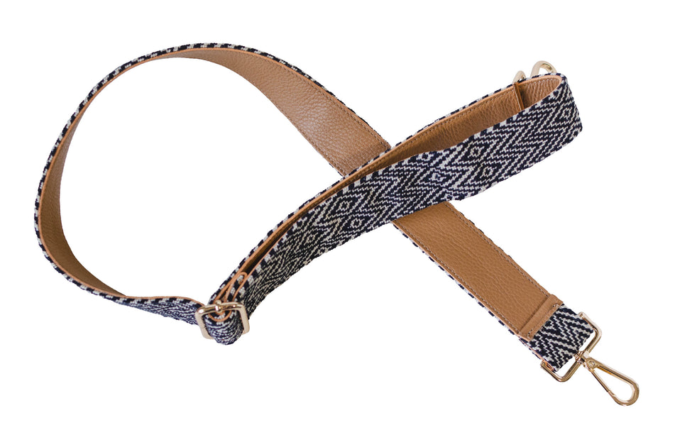 Black and White Geometric Needlepoint Crossbody Bag Strap – Asher Riley