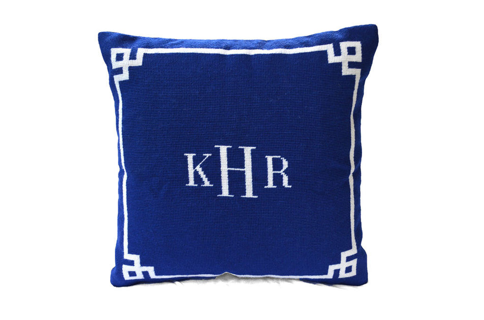 Custom Monogram Needlepoint Accent Pillow – Asher Riley